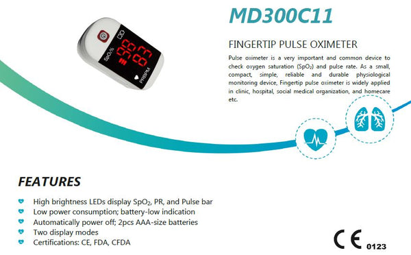 Finger Tip pulse oximeter, oxymeter FPO adult and paediatric, colour ...
